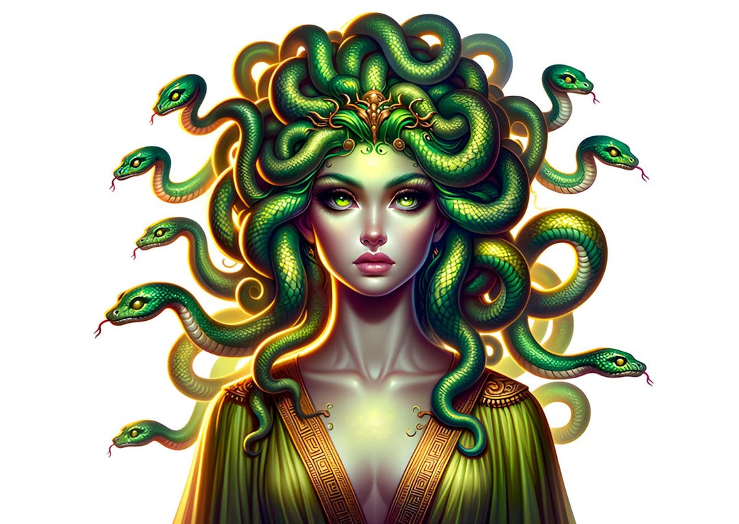 Medusa Stylized Digital Download Fantasy Medusa 300 Dpi Sizes Letter ...