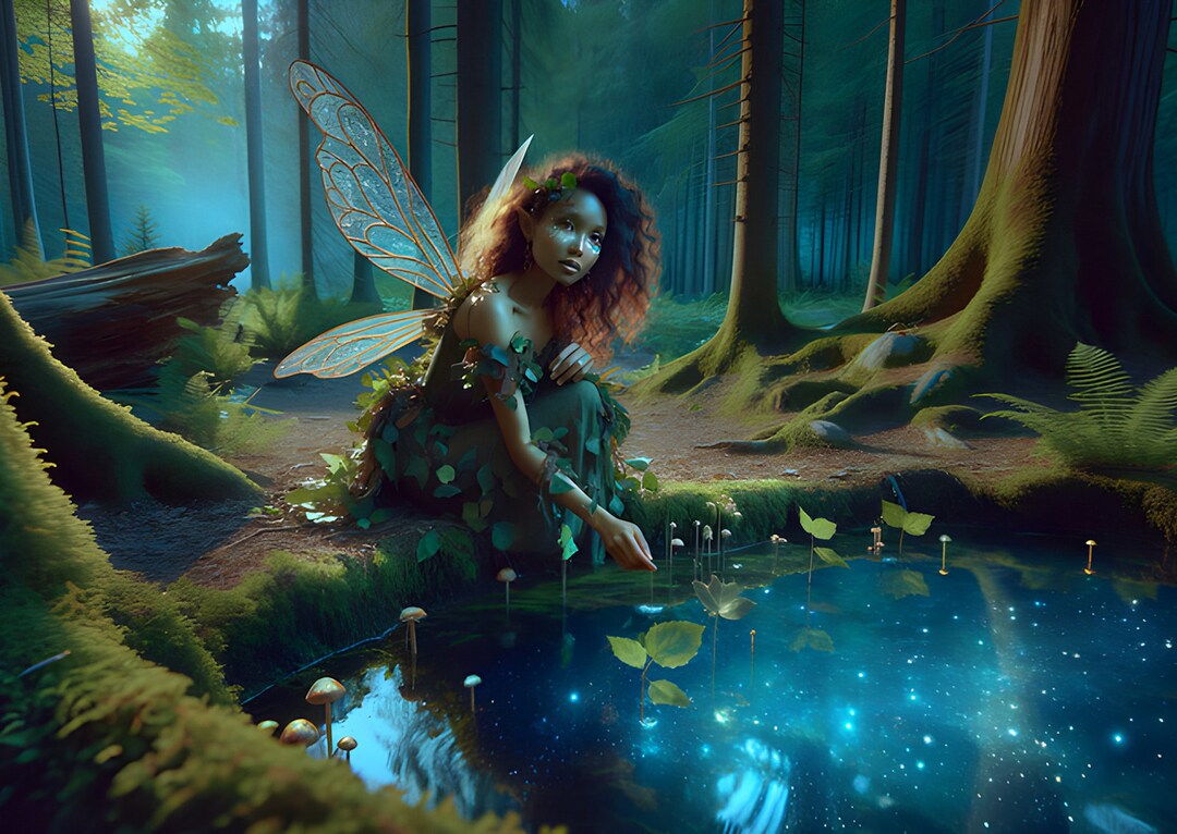 Wood Fairy by Mystical Pool 02 - Digital Download - Fairies - Fantasy ...