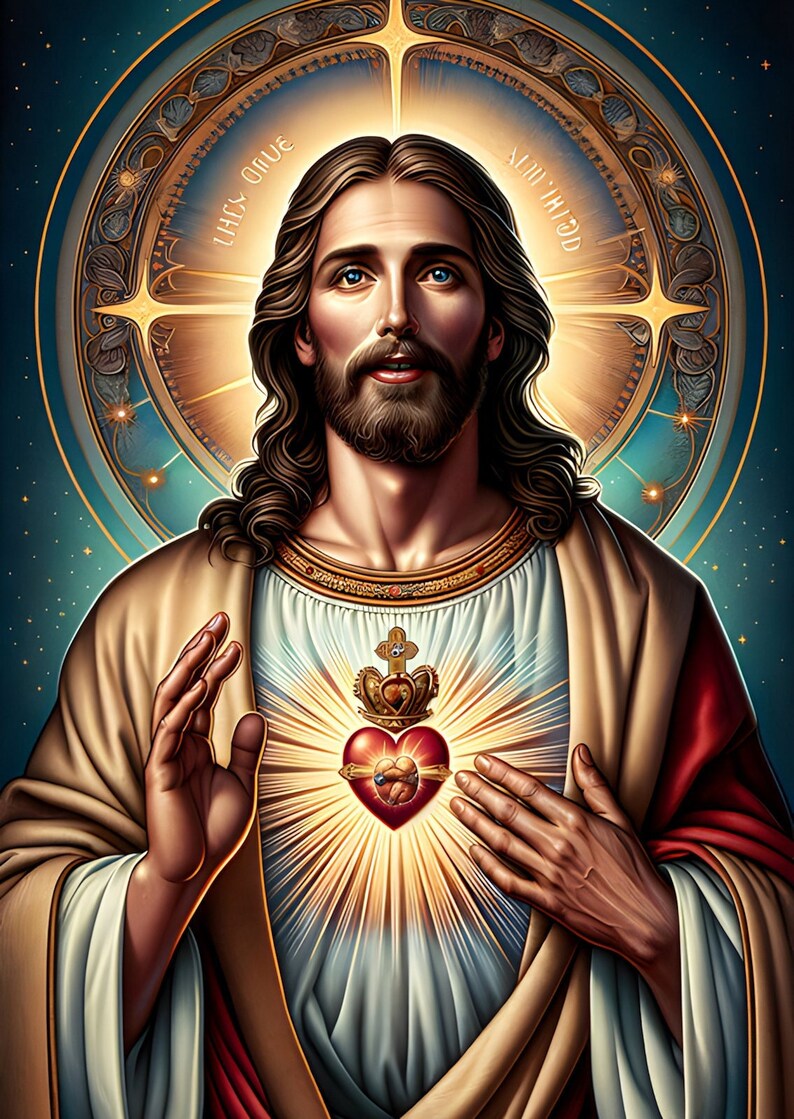 Sacred Heart of Jesus 08 - Digital Download - Religious - Jesus - 300 ...