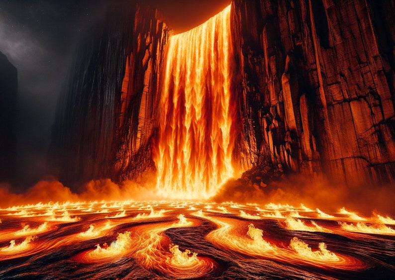 Fire Waterfall - Digital Download - Atmospheric - Striking - Stunning ...