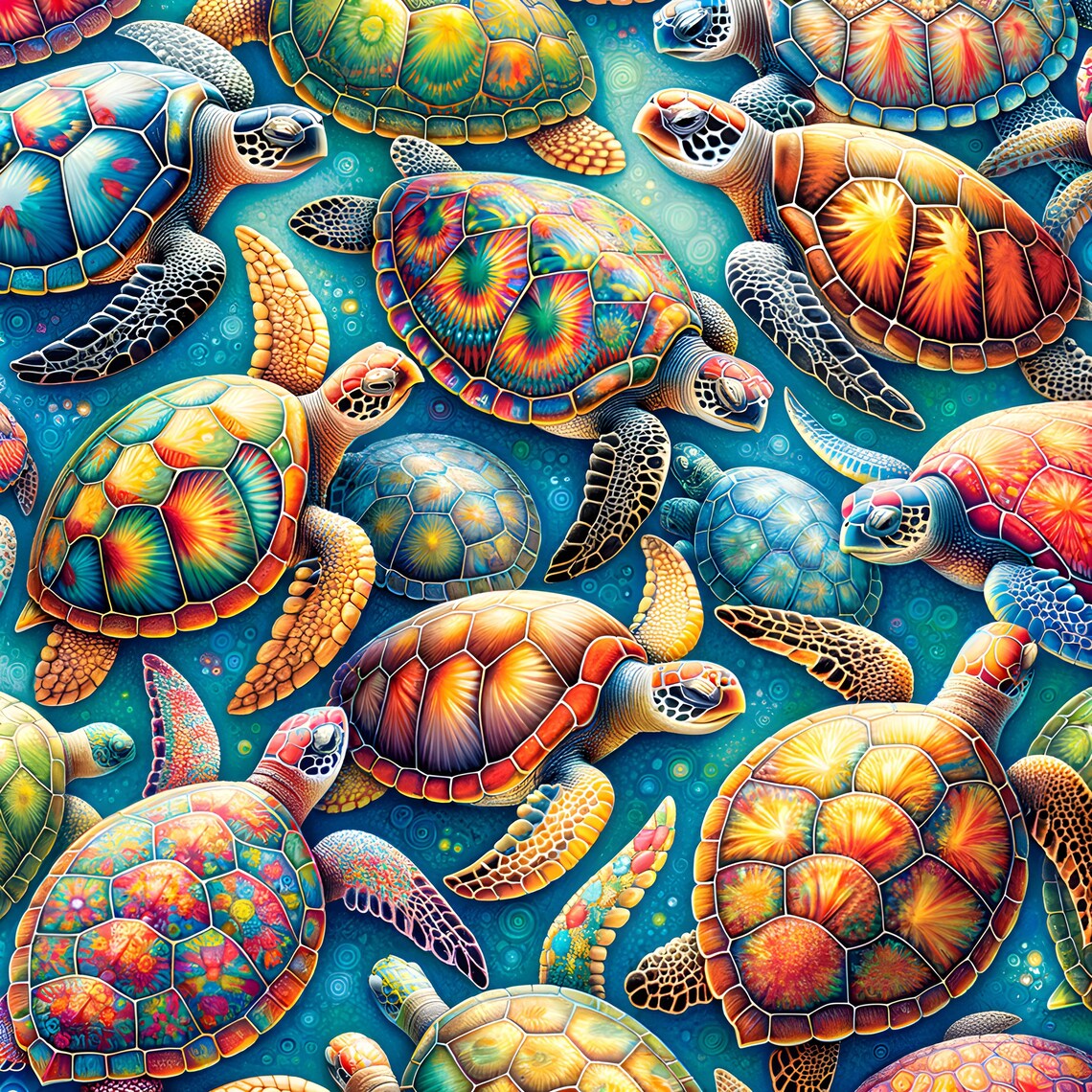 Sea Turtles 01 Digital Download Backgrounds 300 Dpi Size Square Image ...