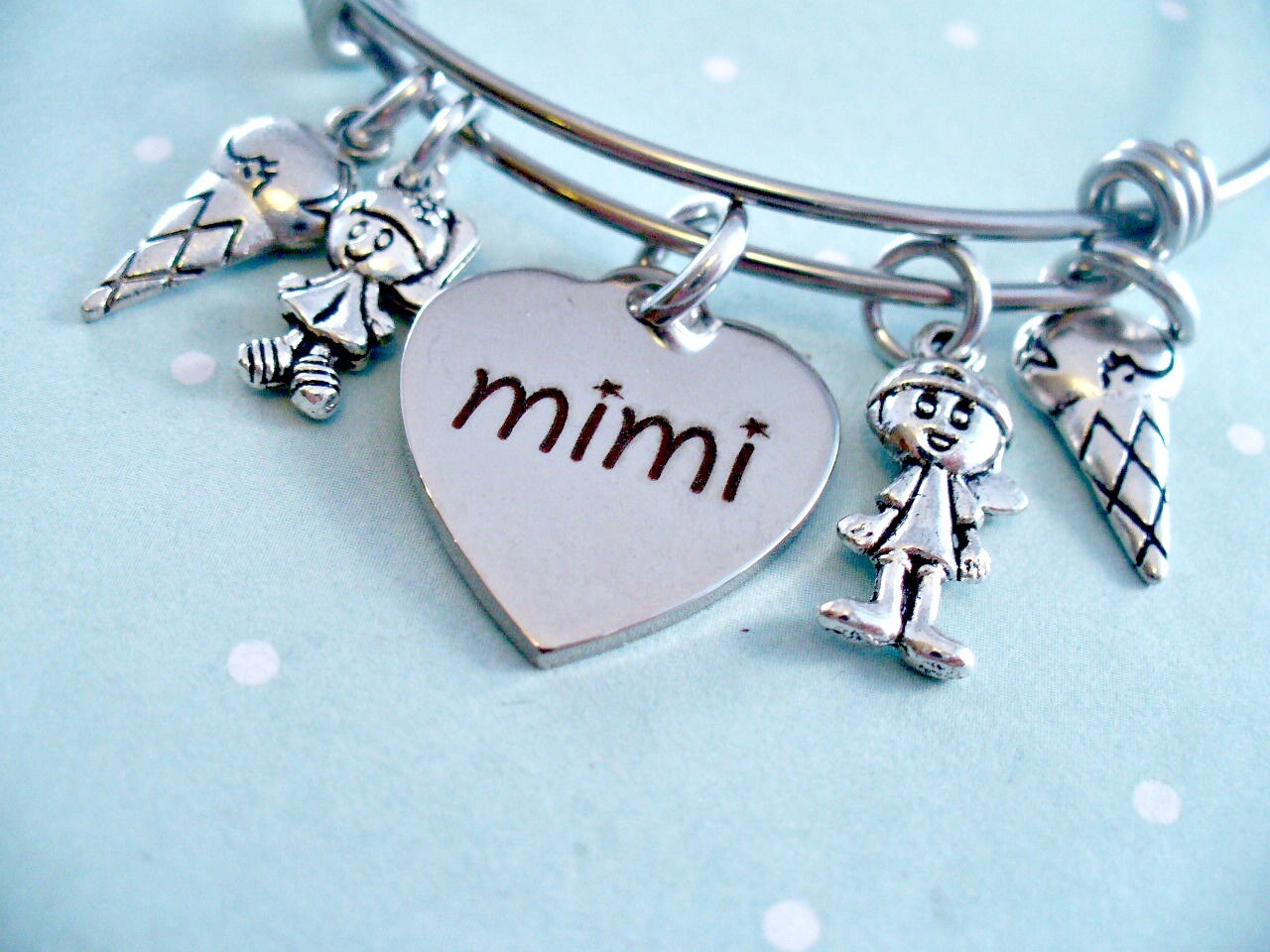 Mimi Stainless Steel Bangle Bracelet Customize Boy and Girl | Etsy