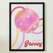 Retro Poster, Groovy Poster, Girly Print, Disco Ball Poster, Digital ...