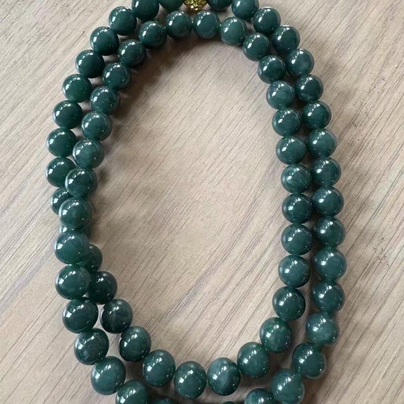 Blue Jadeite Beads Necklace - Etsy