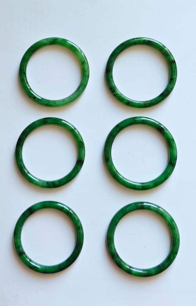 Certified Green Nephrite Jade Bangle (56-62mm): Round Shape, 圆条 - Etsy