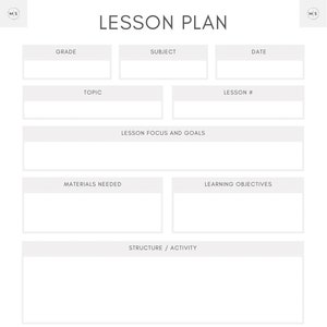 Lesson Plan Template - Etsy