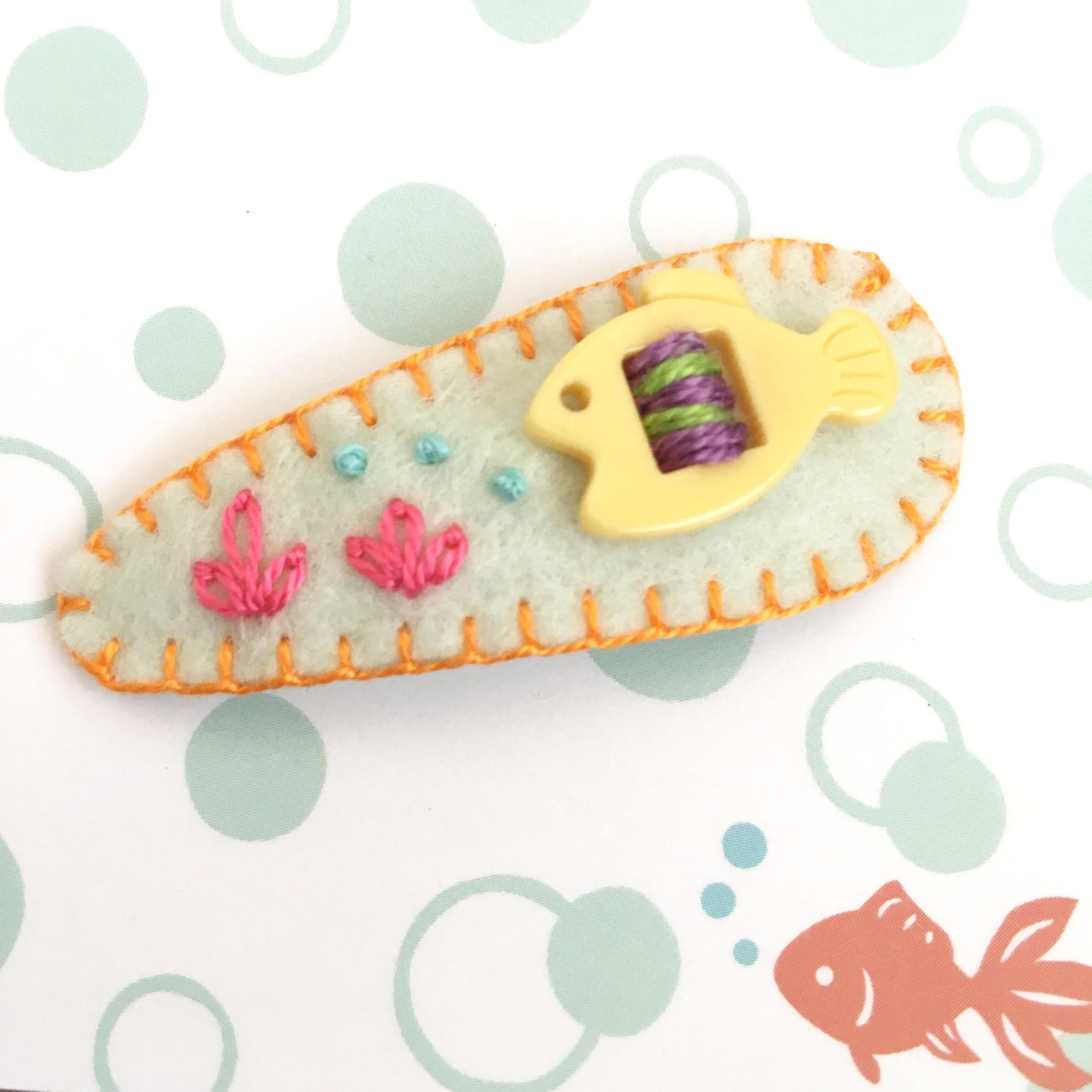 Yellow Clown Fish Hair Clip, Fish Snap Hair Clip, Felt Hair Clip ...