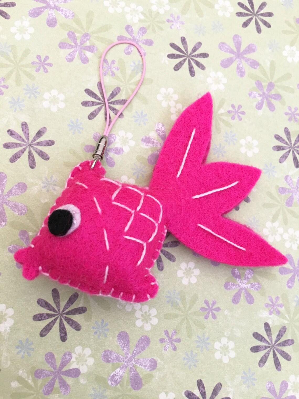 Puffy Felt Pink Goldfish Ornament, Felt Hanging Decoration, Felt ...