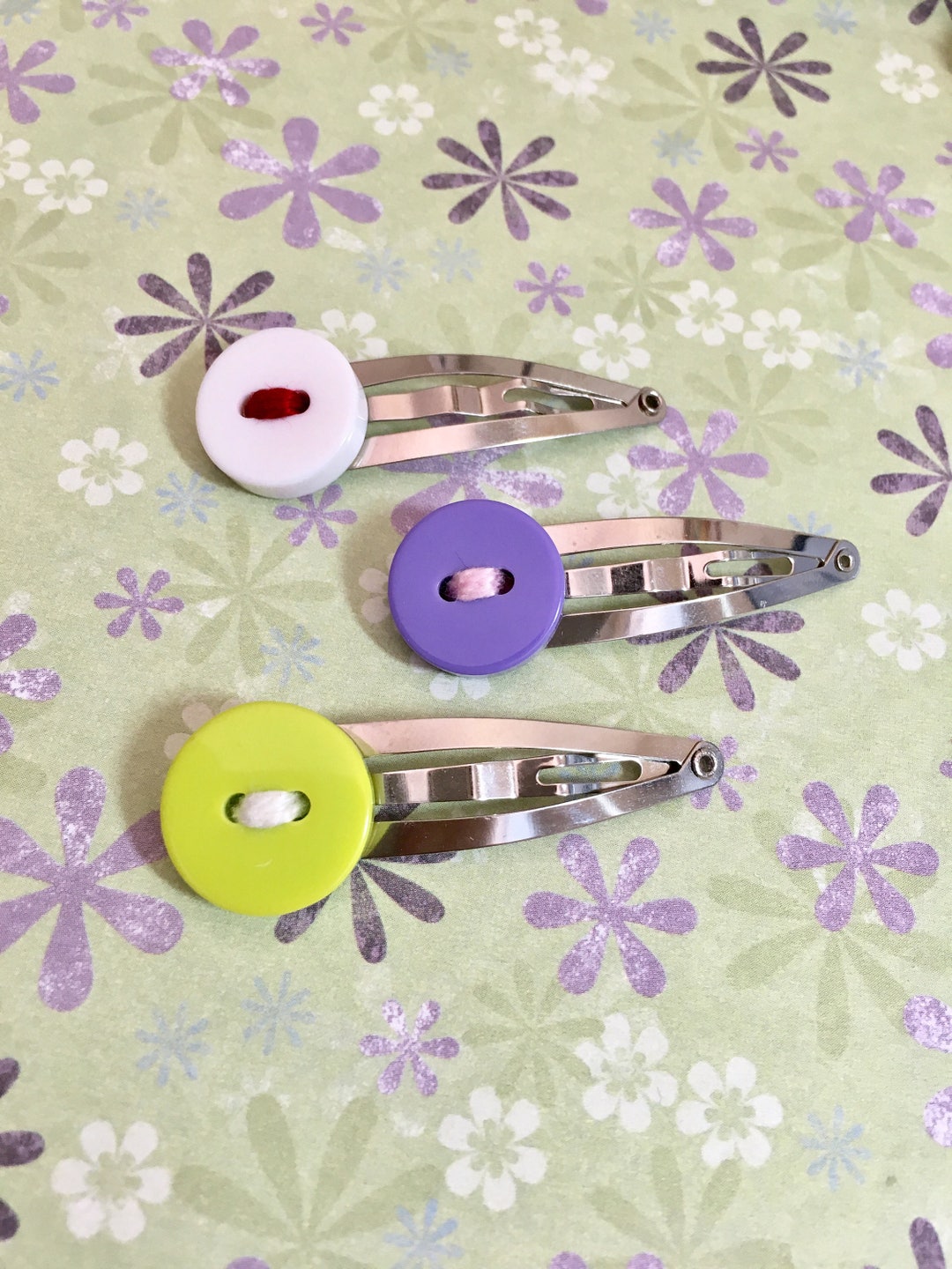 Colorful Button Hair Clips, Cute Hair Accessories, Girl Snap Hair Clip ...