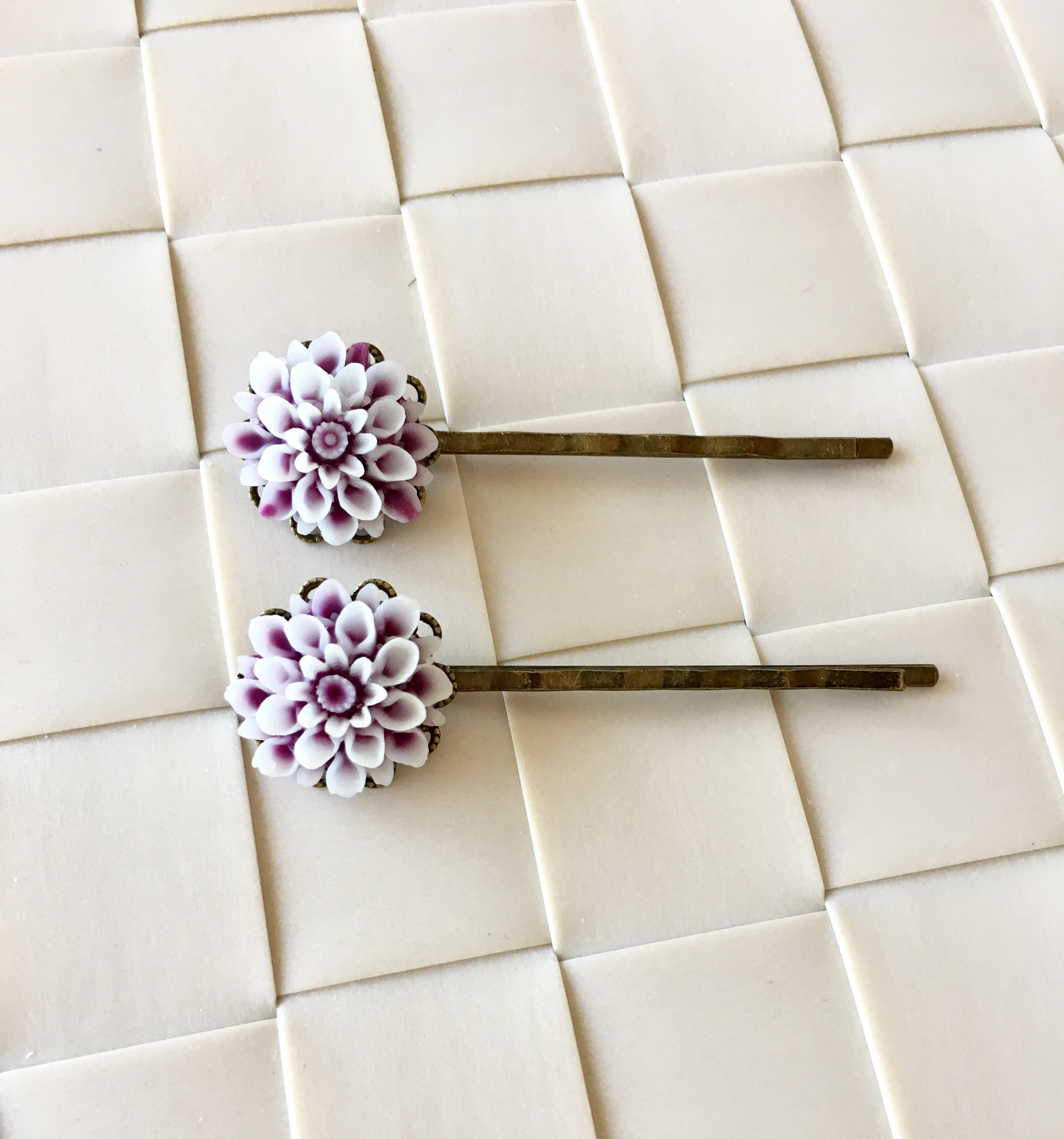 Cabochon Flower Hair Pin, Flower Hair Pin, Handmade Hair Pin, Flower ...