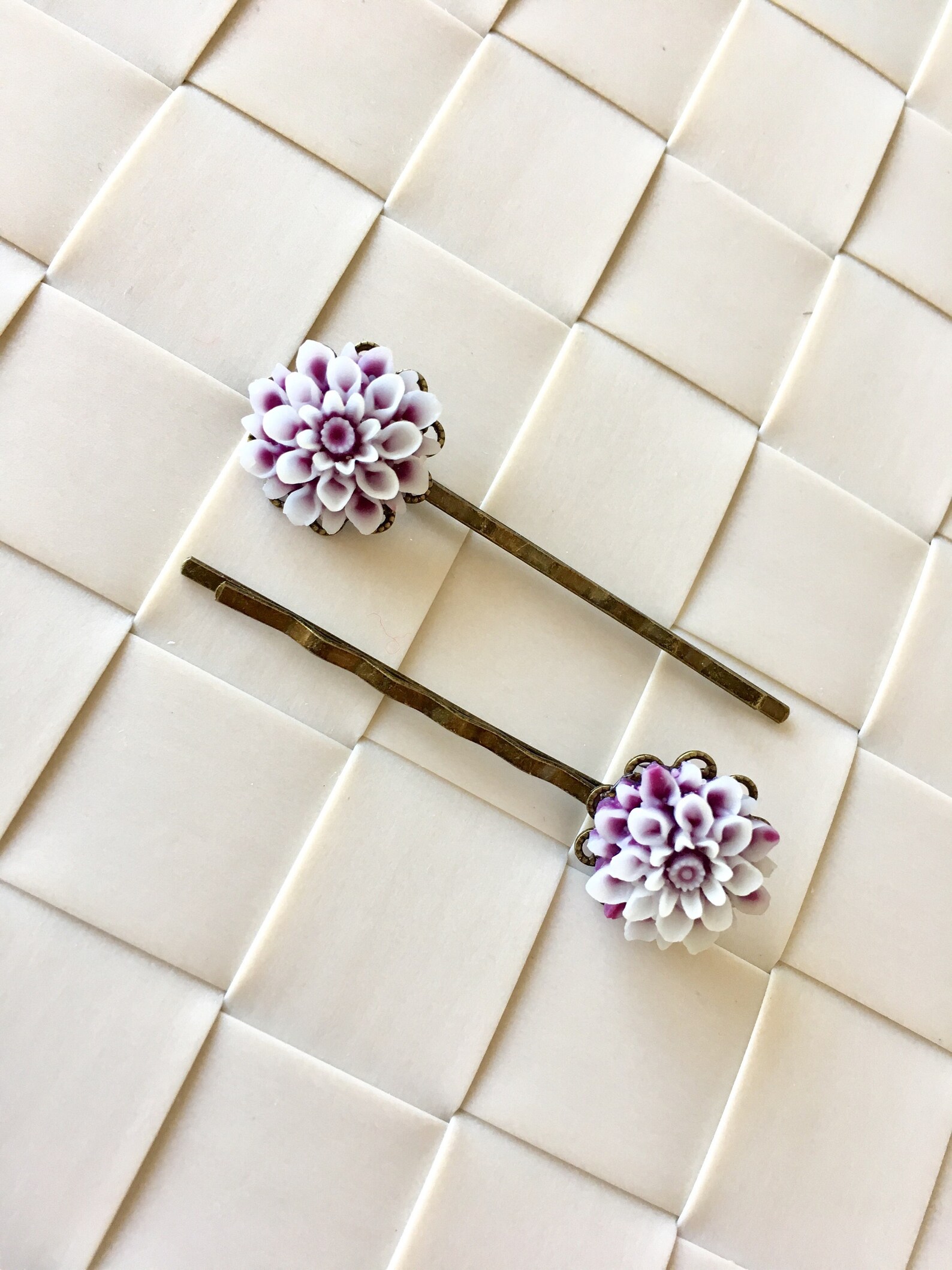 Cabochon Flower Hair Pin, Flower Hair Pin, Handmade Hair Pin, Flower ...