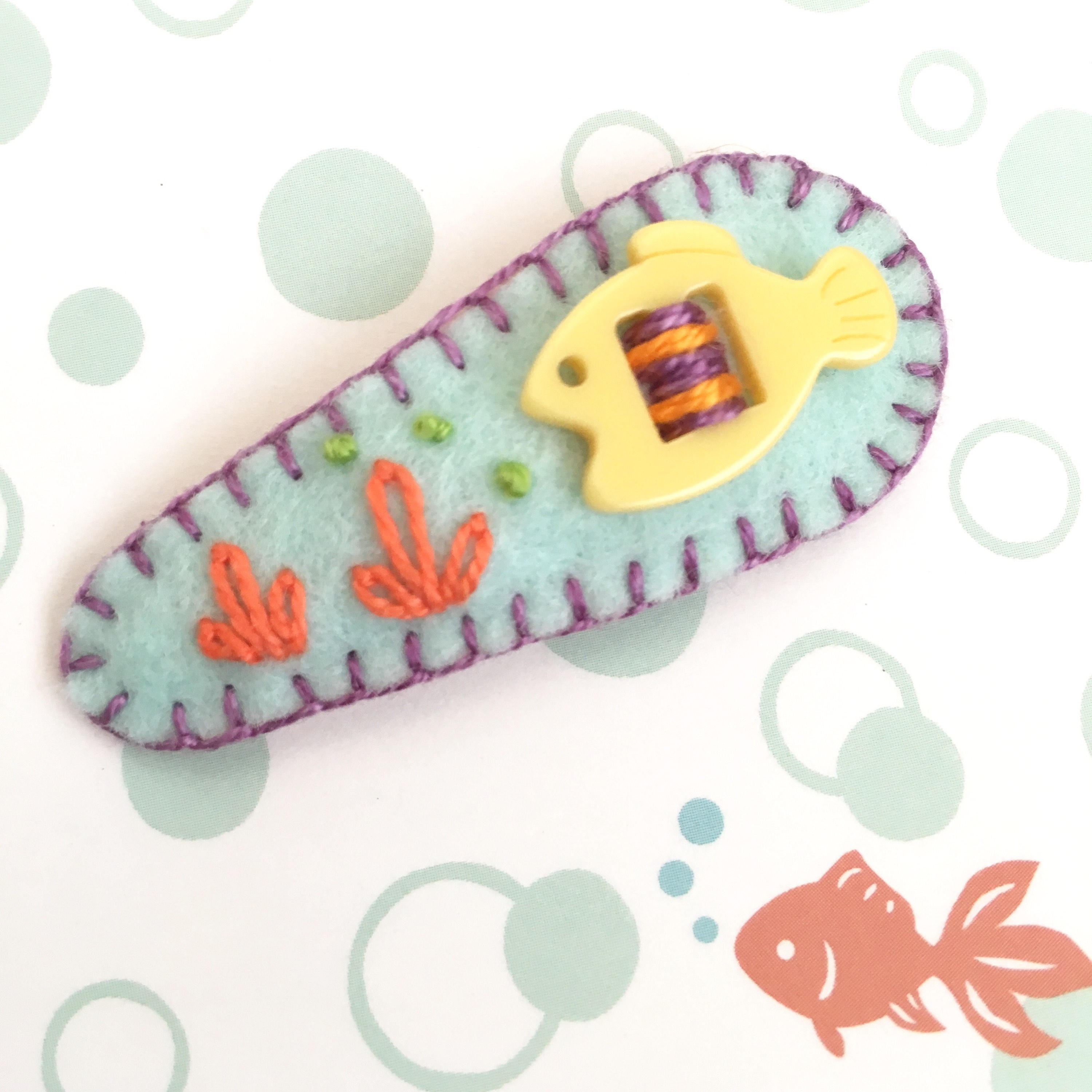 Yellow Clown Fish Hair Clip, Fish Snap Hair Clip, Felt Hair Clip ...