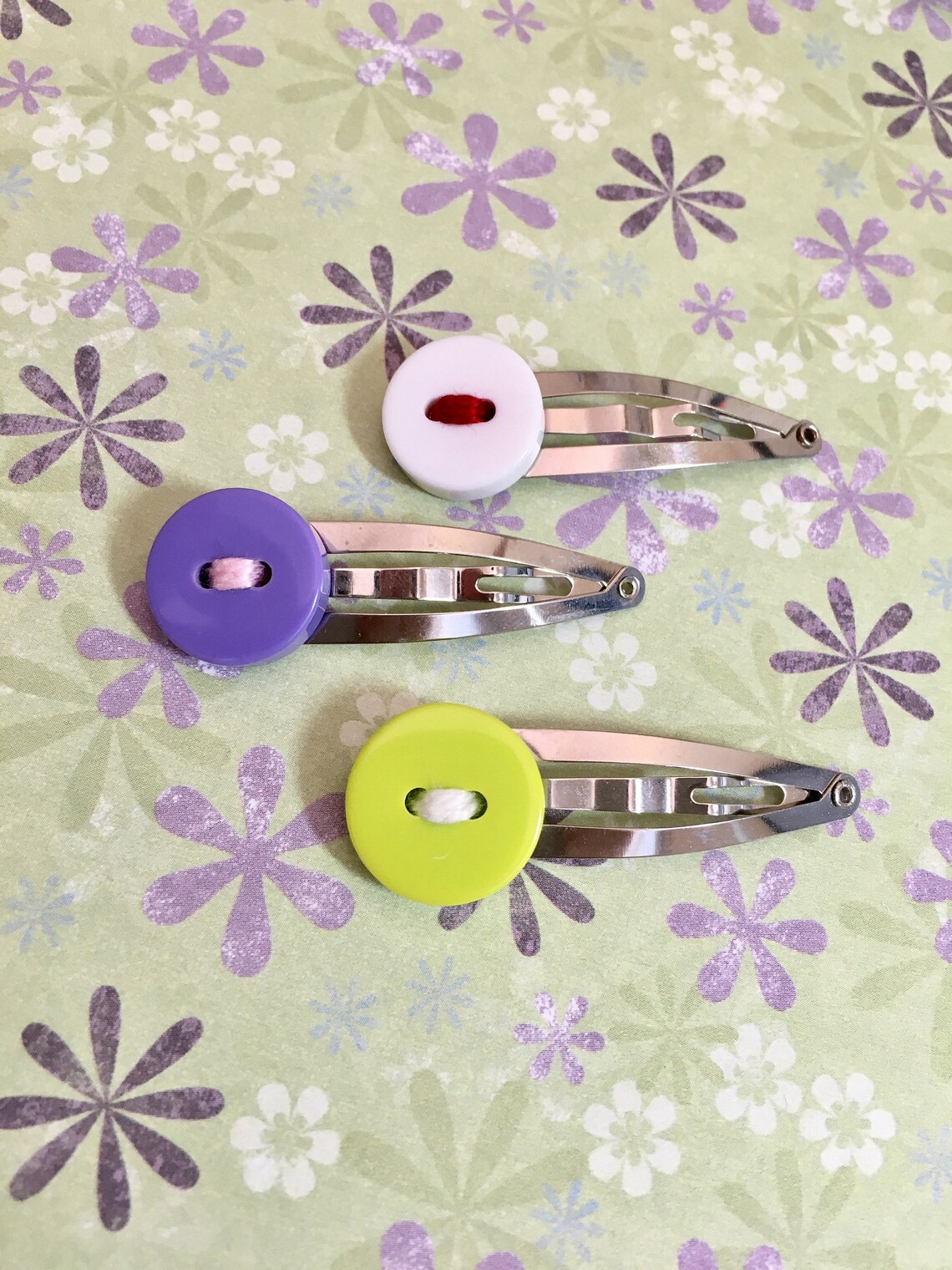 Colorful Button Hair Clips, Cute Hair Accessories, Girl Snap Hair Clip ...