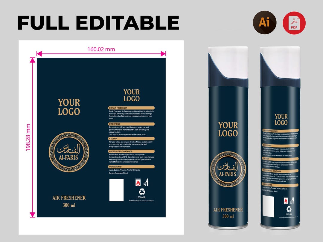 Editable Air Freshener Design | Illustrator Template | Printable ...