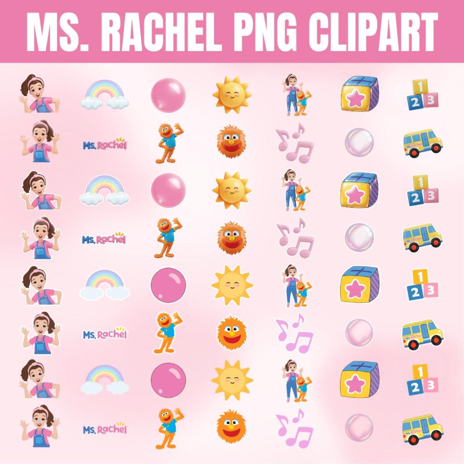 Ms. Rachel PNG Clipart Set – Birthday Party Decor (instant Download - Etsy
