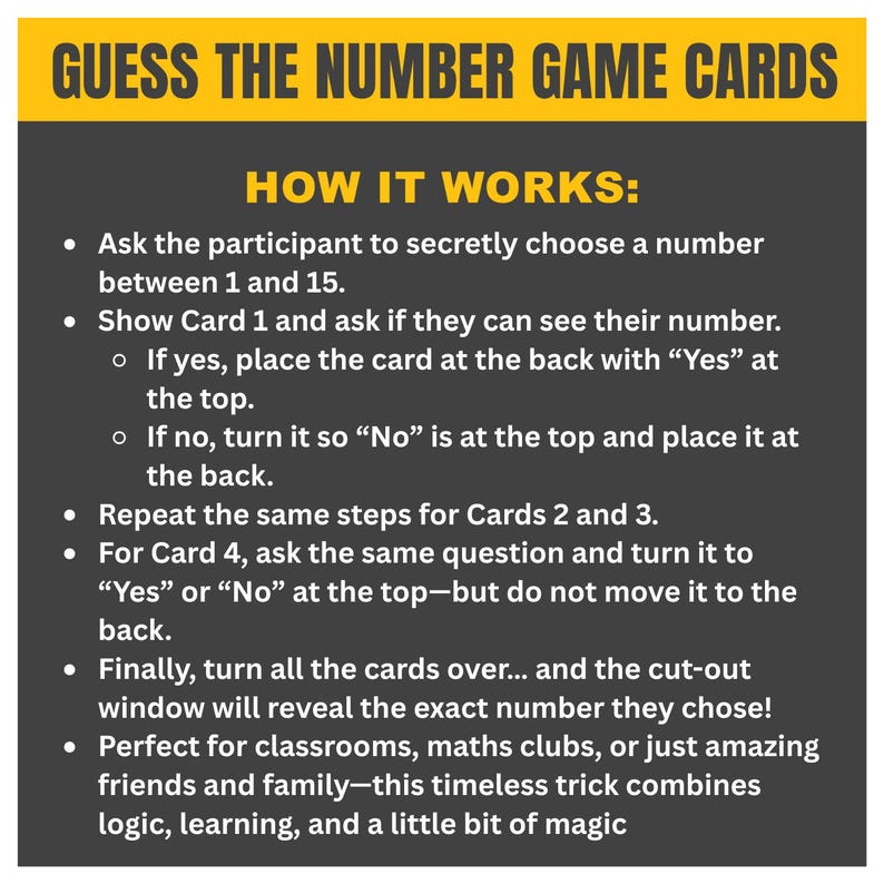 Magic Number Card Game – Printable Math STEM Activity (digital Download ...
