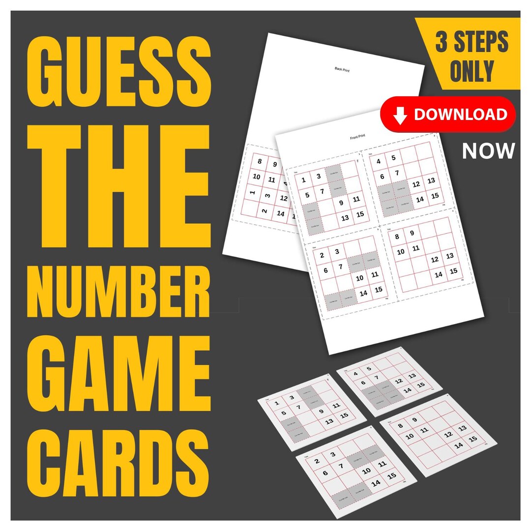 Magic Number Card Game – Printable Math STEM Activity (digital Download ...