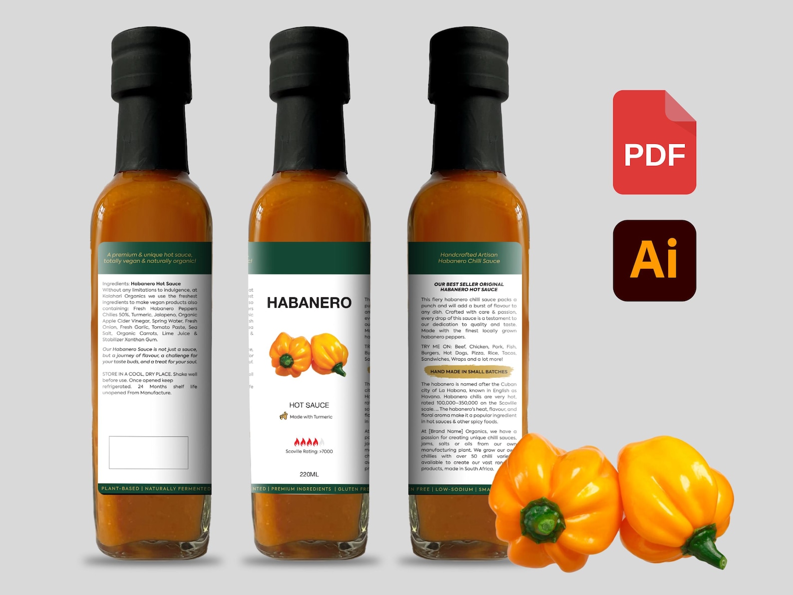 Editable Habanero Sauce Labels Template | Printable Spicy Sauce Label ...