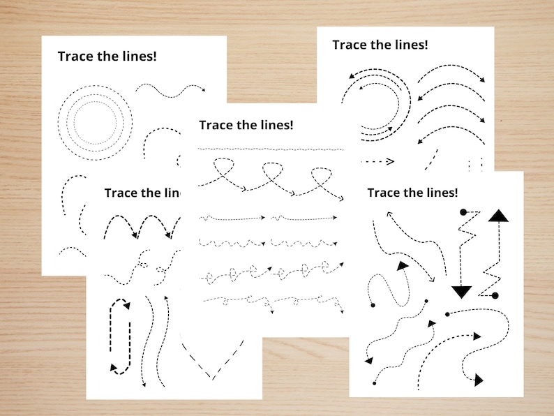 20 Trace the Lines Worksheets for Kids, Trace the Lines Printables ...