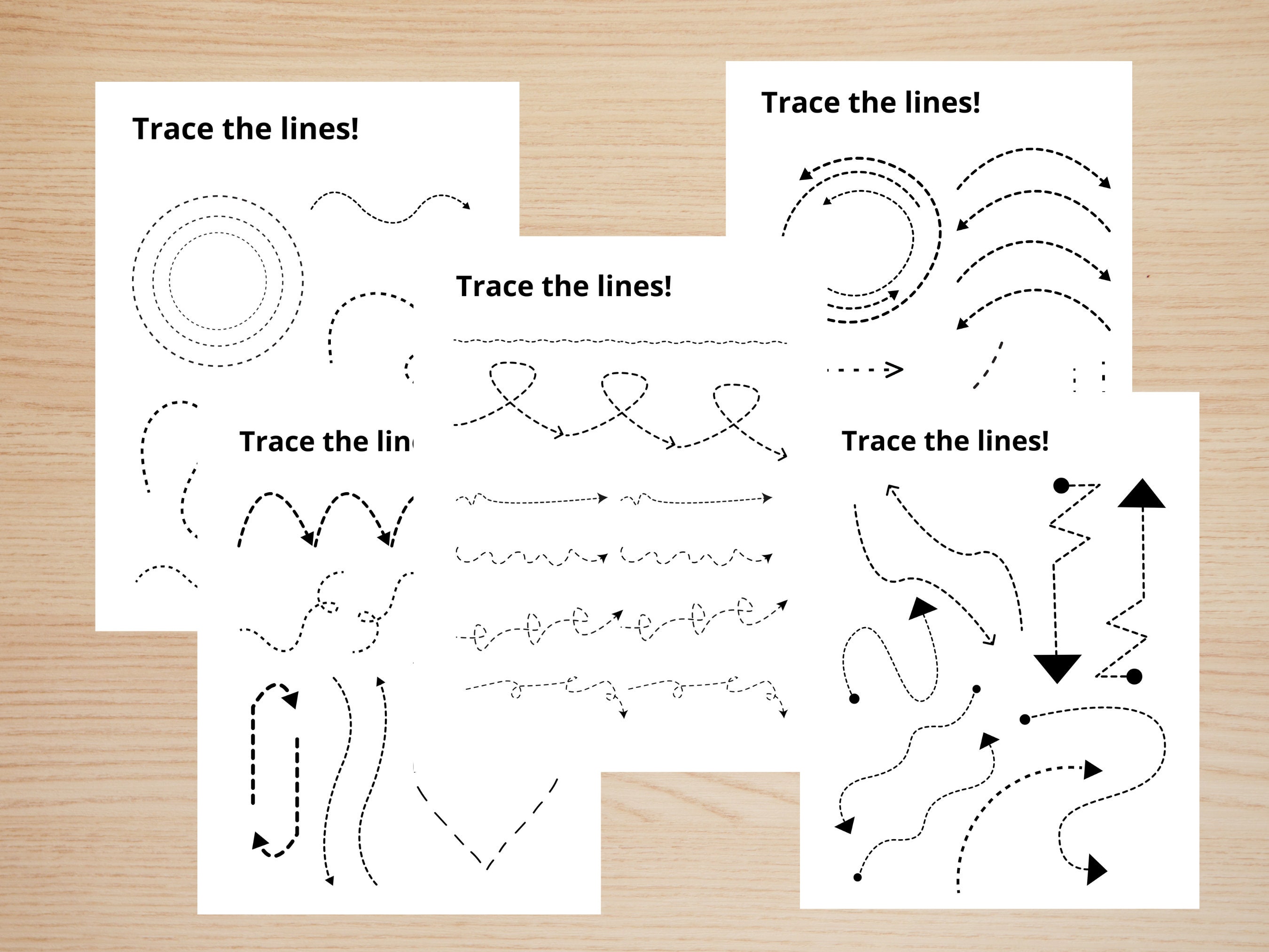 20 Trace the Lines Worksheets for Kids, Trace the Lines Printables ...