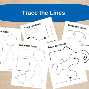 20 Trace the Lines Worksheets for Kids, Trace the Lines Printables ...