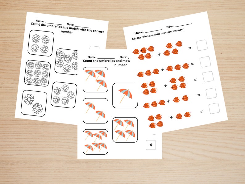 Preschool Math Summer Edition, Count to 10, Beginning Math, Learning to ...