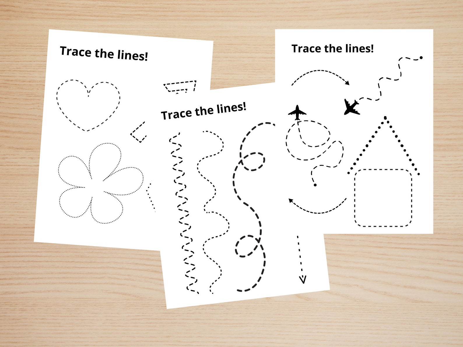 20 Trace the Lines Worksheets for Kids, Trace the Lines Printables ...
