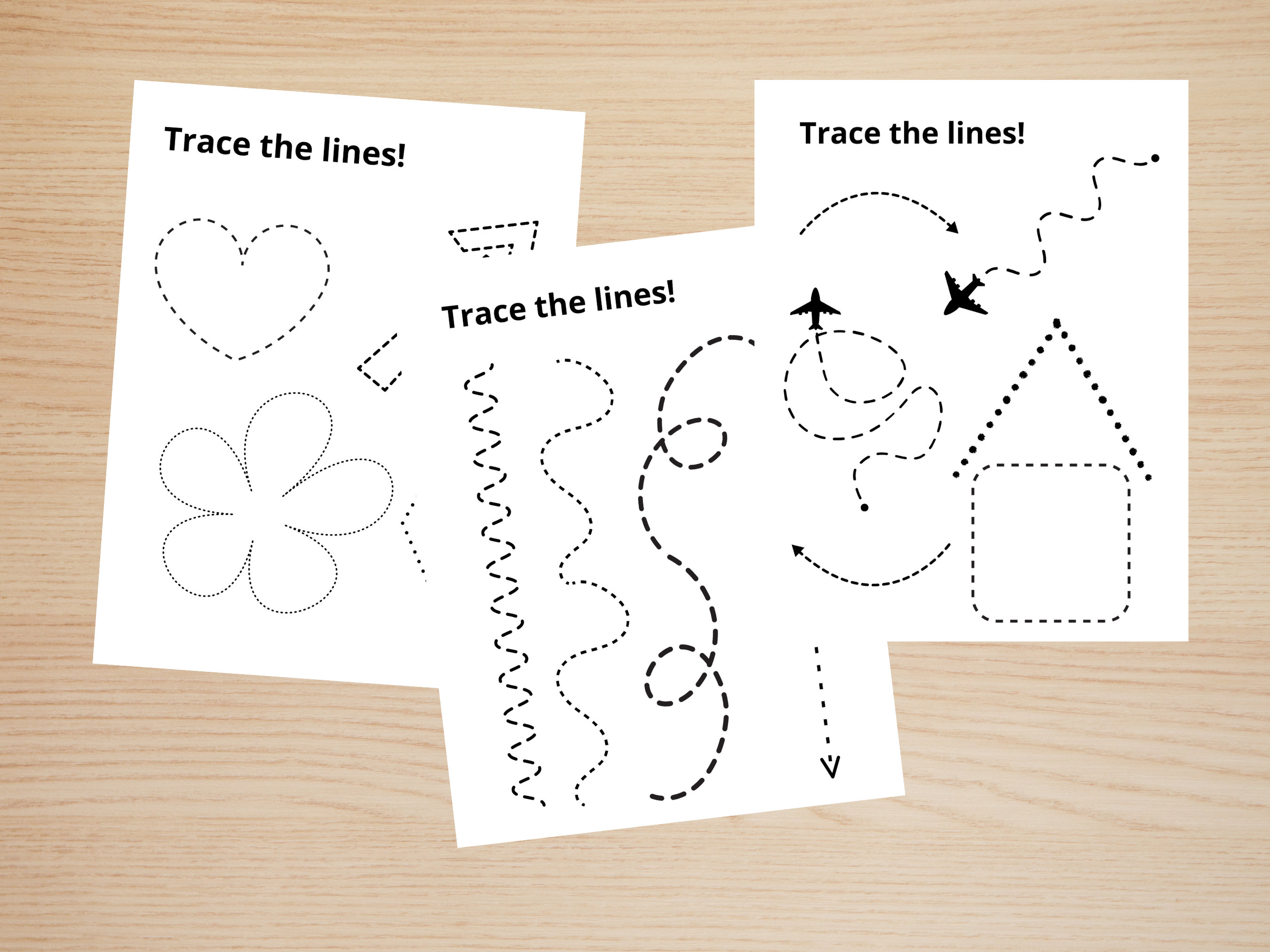 20 Trace the Lines Worksheets for Kids, Trace the Lines Printables ...
