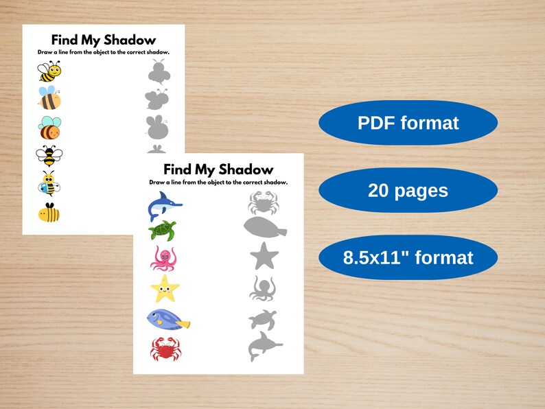Find My Shadow Worksheets, Find My Shadow Printables, Printable ...