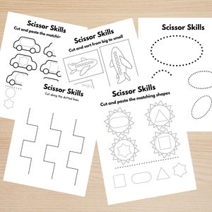 Scissor Skills, Cutting Practice, 40 Preschool Worksheets, Preschool ...