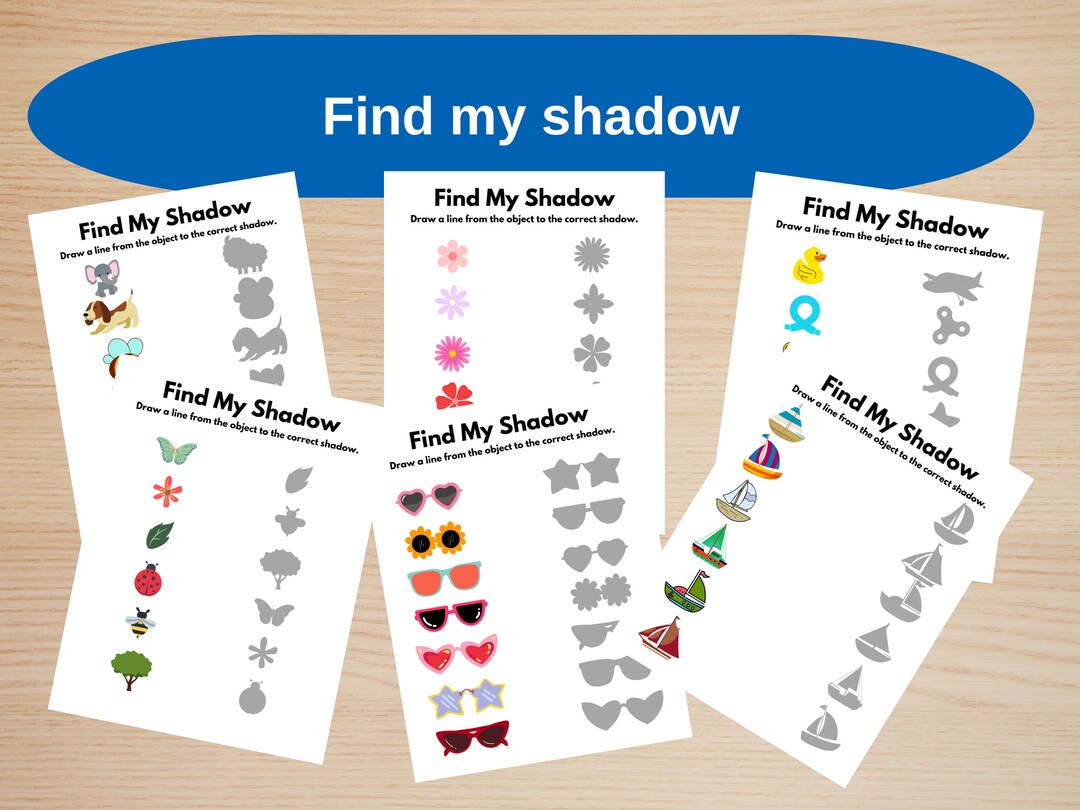 Find My Shadow Worksheets, Find My Shadow Printables, Printable ...