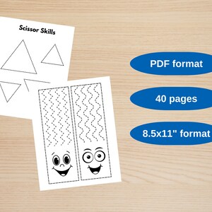 Scissor Skills, Cutting Practice, 40 Preschool Worksheets, Preschool ...