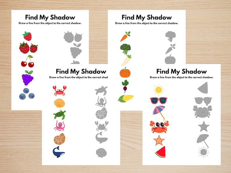 Find My Shadow Worksheets, Find My Shadow Printables, Printable ...