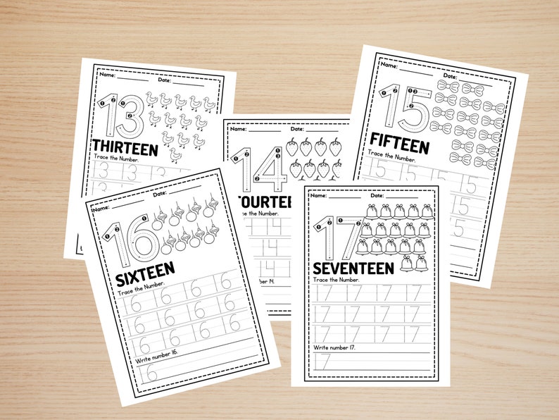 Number 1-20 Worksheets for Kids, Printable Numbers, Tracing Numbers ...