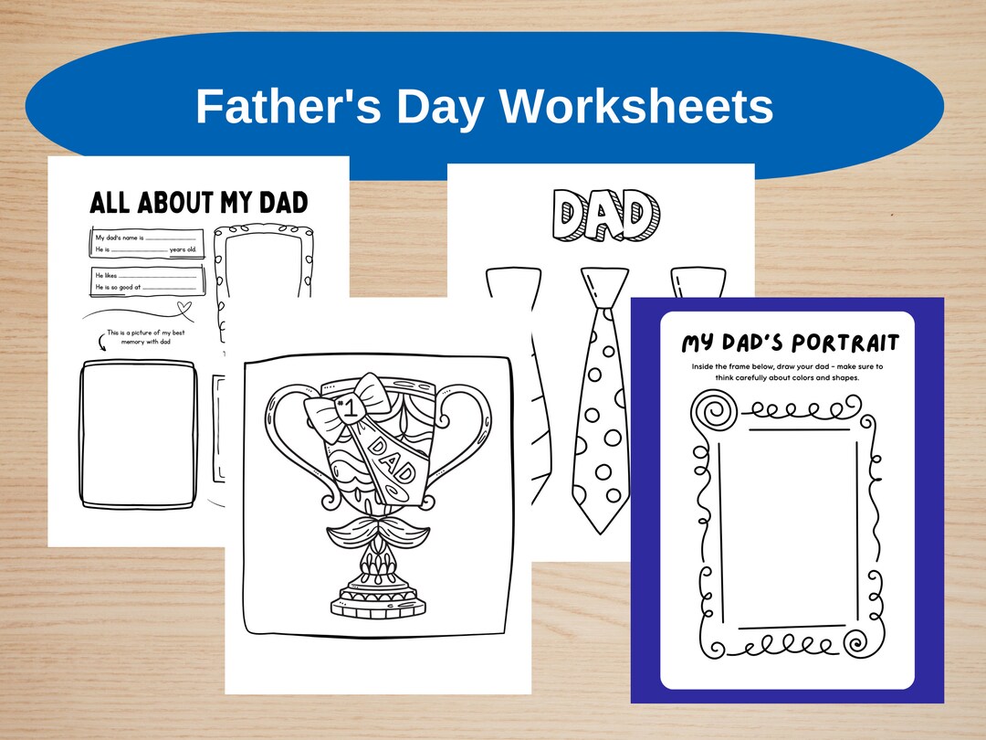 20 Father's Day Worksheets for Preschoolers, Father's Day Printables ...