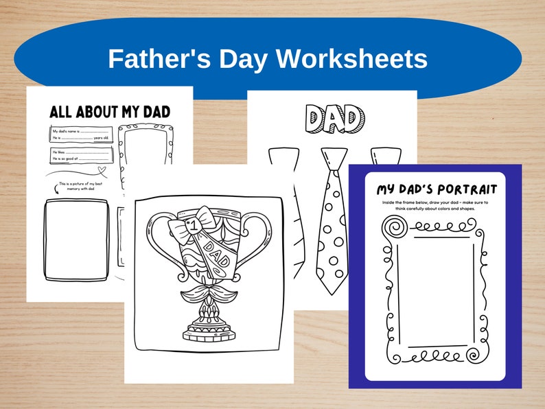 20 Father's Day Worksheets for Preschoolers, Father's Day Printables ...