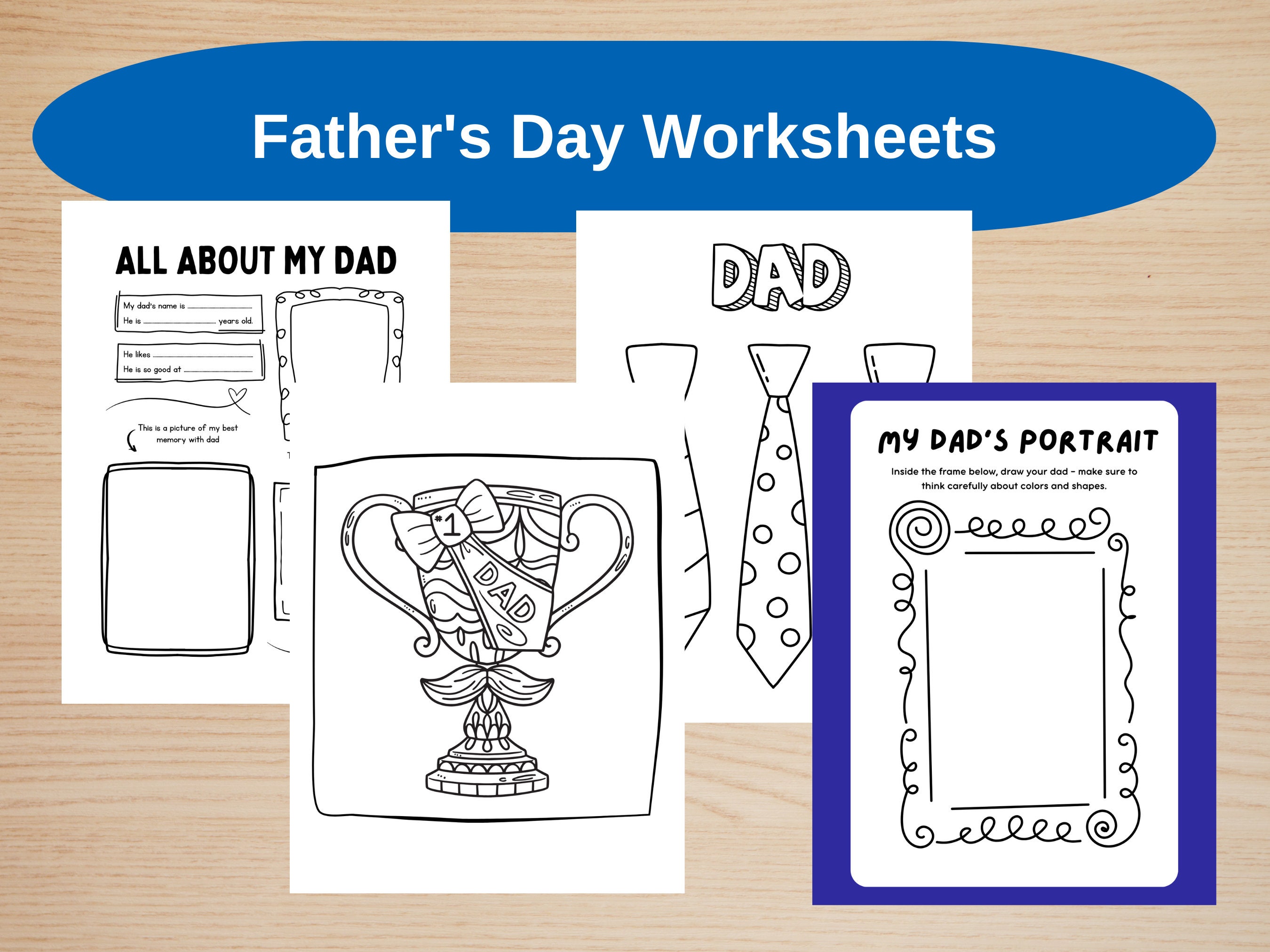20 Father's Day Worksheets for Preschoolers, Father's Day Printables ...