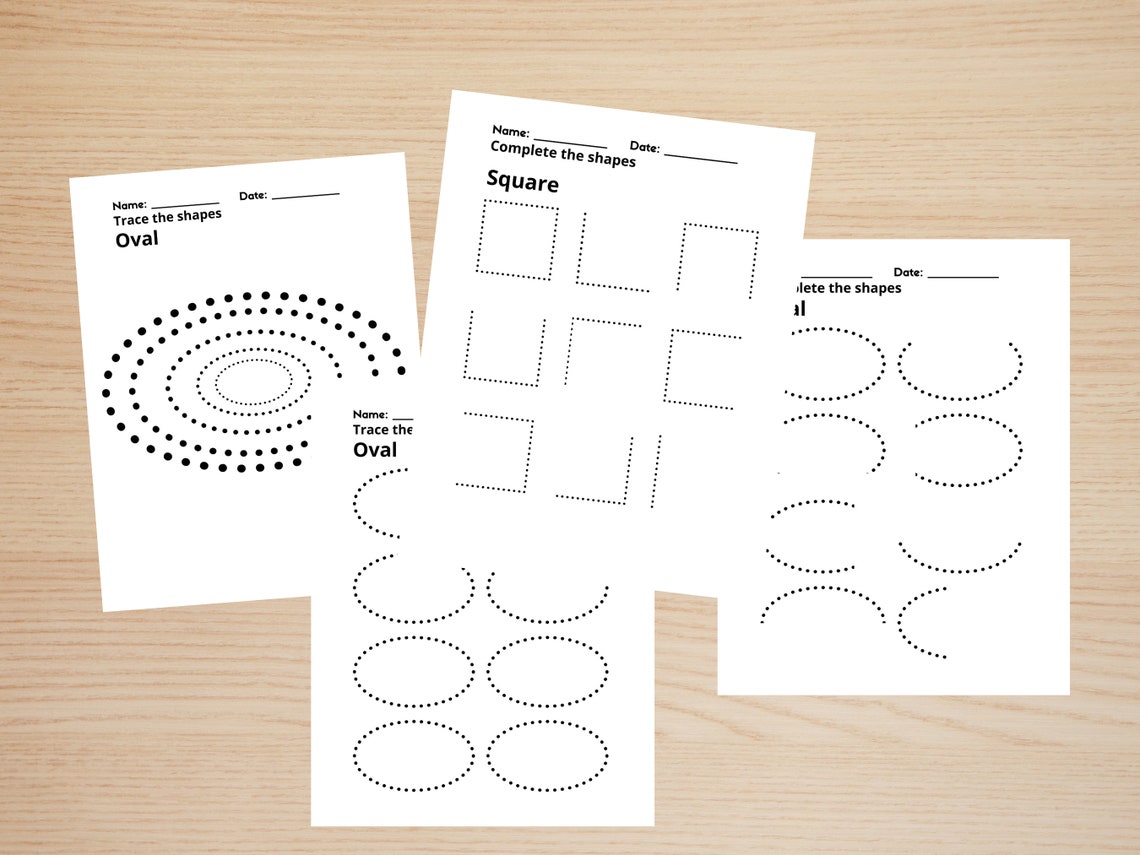 Preschool Shape Tracing, Shape Tracing Worksheets, Printable Shape ...