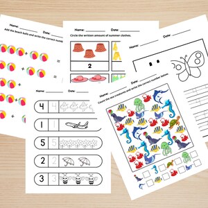 Preschool Math Summer Edition, Count to 10, Beginning Math, Learning to ...