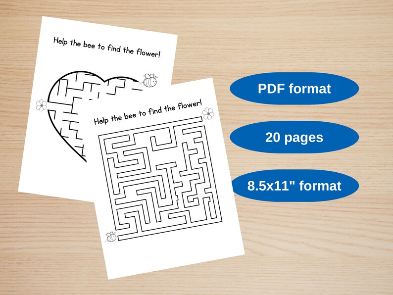 20 Printable Mazes, Mazes to Print for Kids, Maze Challenge Pages, Maze ...