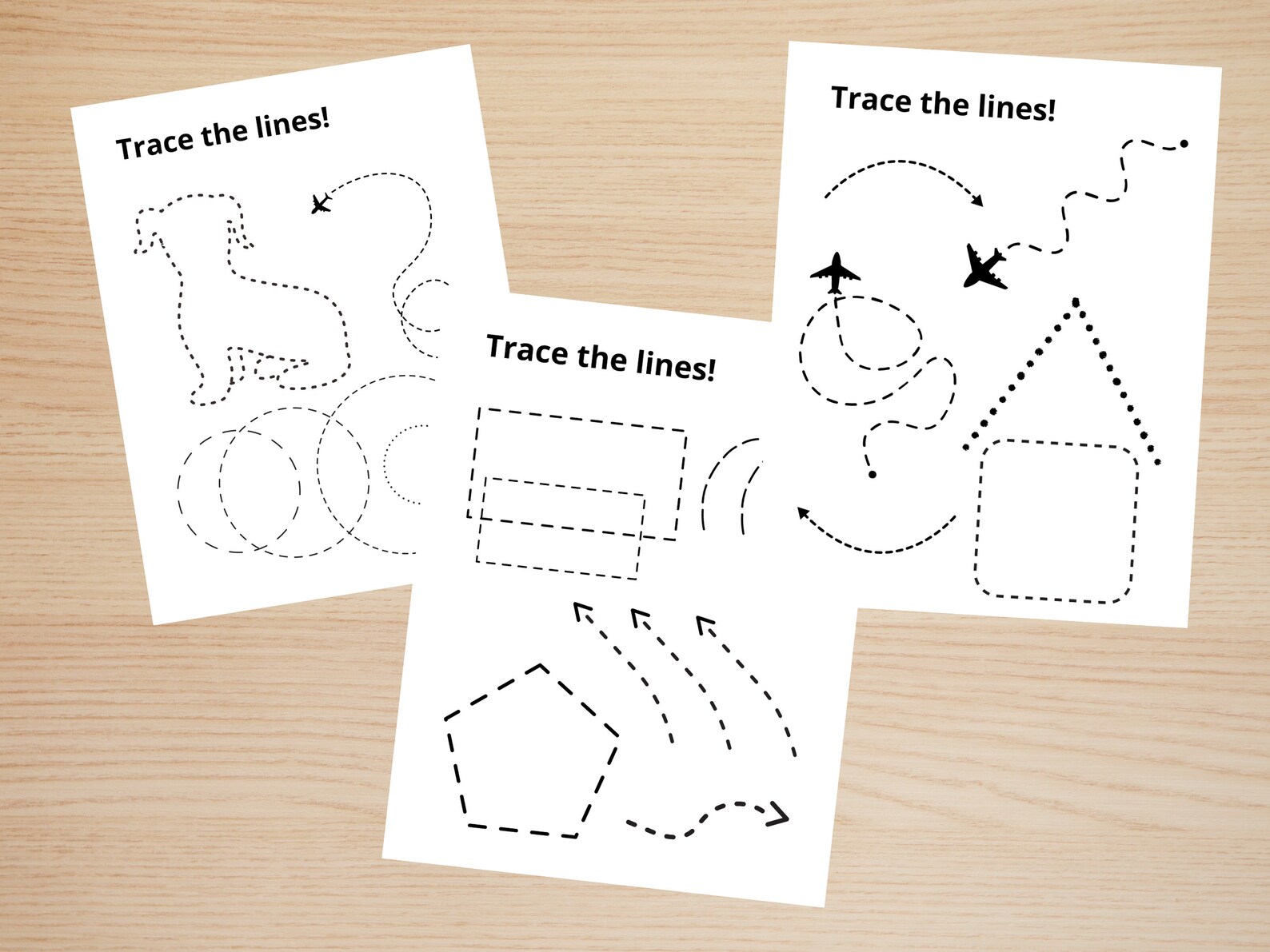 20 Trace the Lines Worksheets for Kids, Trace the Lines Printables ...