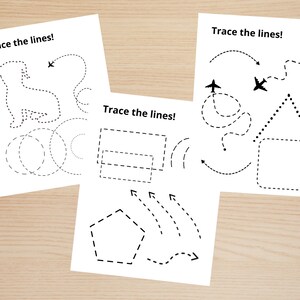 20 Trace the Lines Worksheets for Kids, Trace the Lines Printables ...