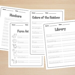 50 Word Tracing Worksheets, Word Tracing Printables, Trace and Write ...