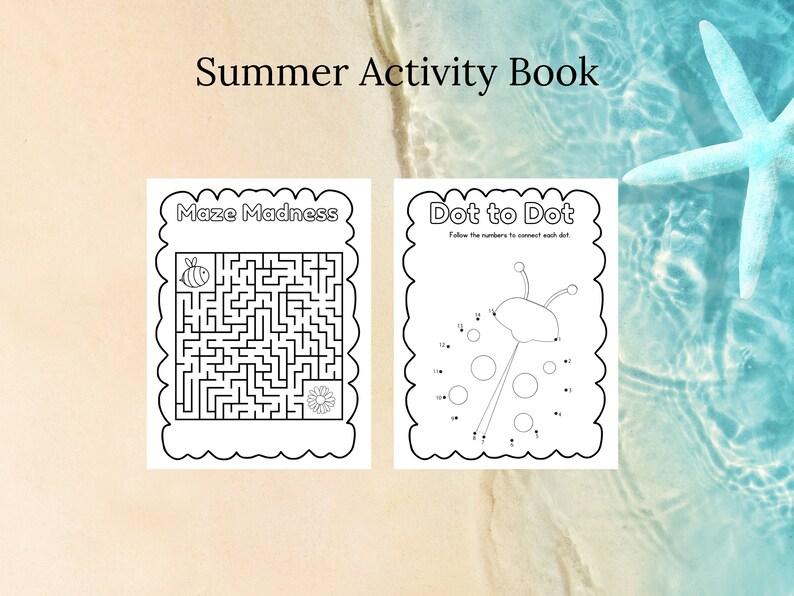 Summer Busy Book, Summer Activity Book for Kids, 25 Worksheets for ...