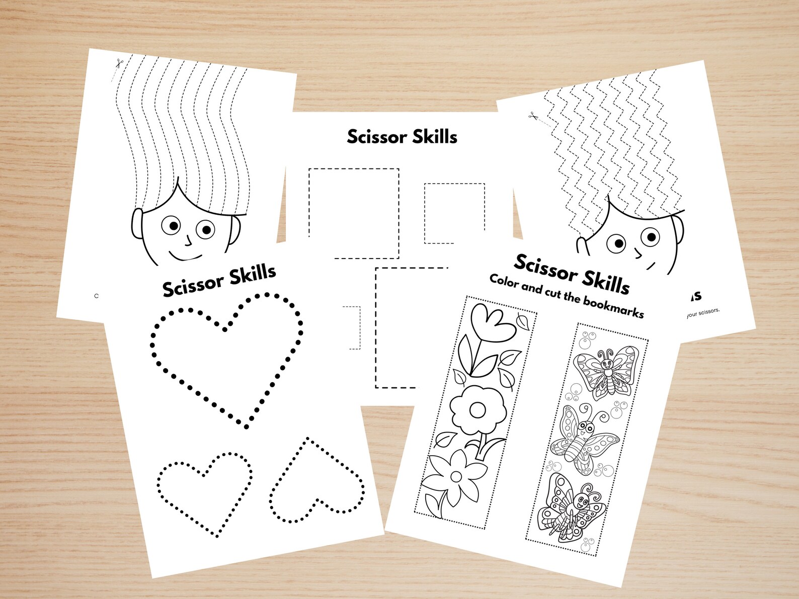 Scissor Skills, Cutting Practice, 40 Preschool Worksheets, Preschool ...