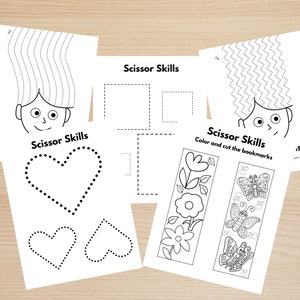 Scissor Skills, Cutting Practice, 40 Preschool Worksheets, Preschool ...