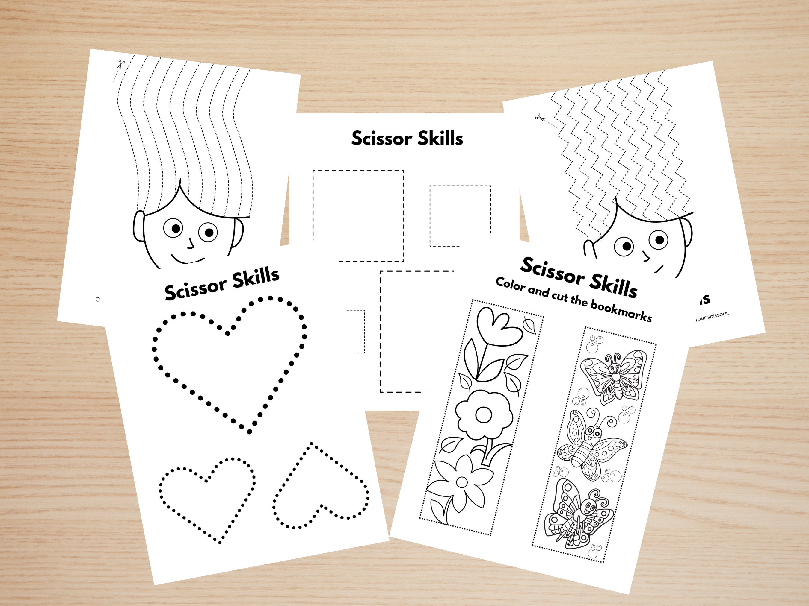 Scissor Skills, Cutting Practice, 40 Preschool Worksheets, Preschool ...