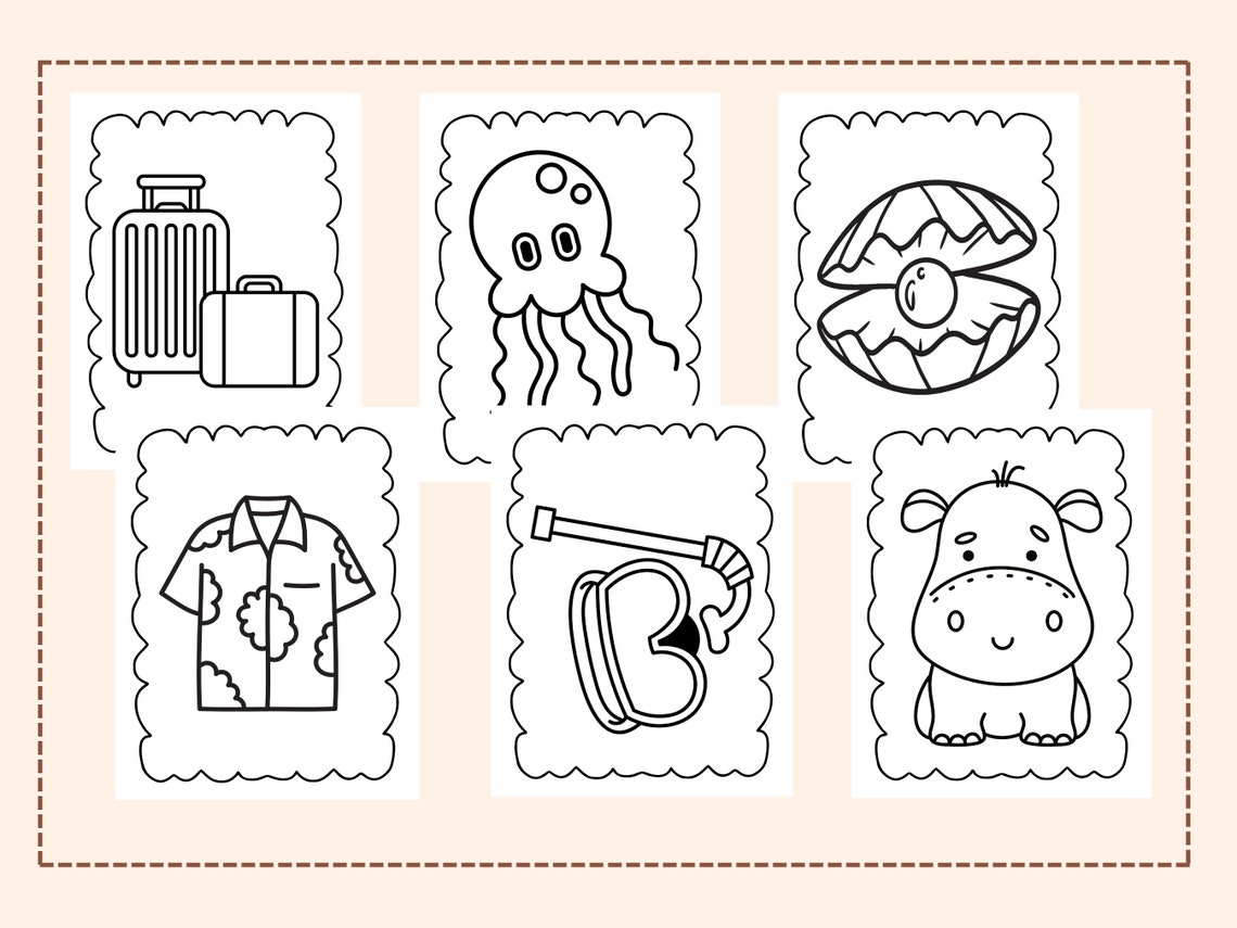 Summer Coloring Book, Simple Summer Coloring Book, Large Sice 120 ...