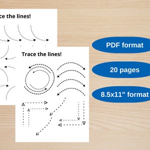 20 Trace the Lines Worksheets for Kids, Trace the Lines Printables ...