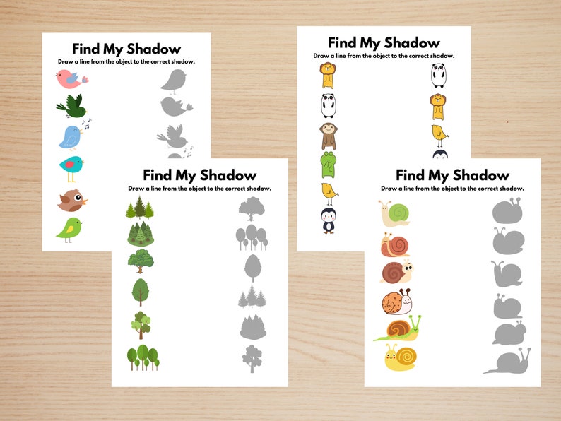 Find My Shadow Worksheets, Find My Shadow Printables, Printable ...